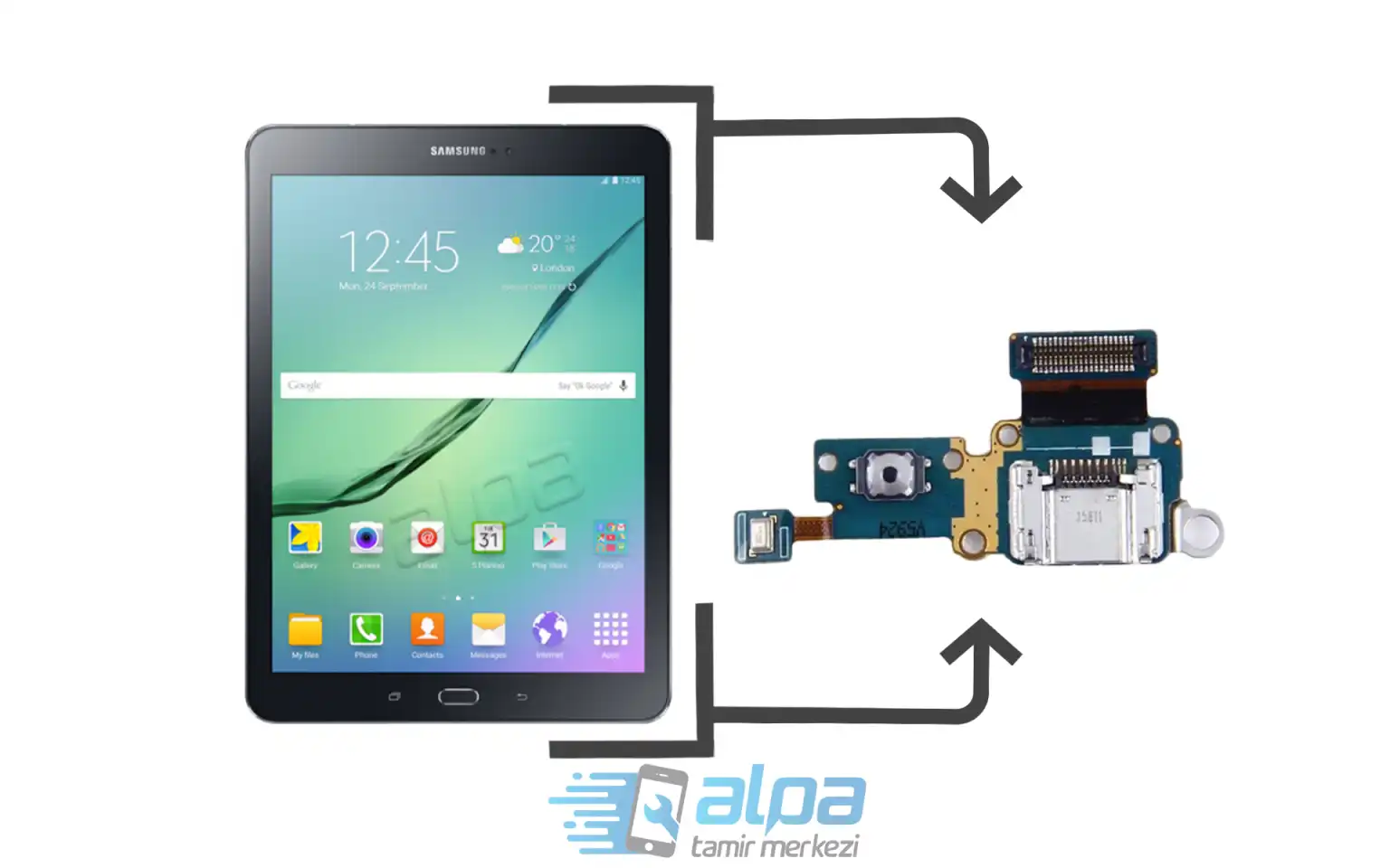 Samsung Galaxy Tab S2 SM-T810 Şarj Soketi Değişimi Fiyatı | ALPA Tamir ...